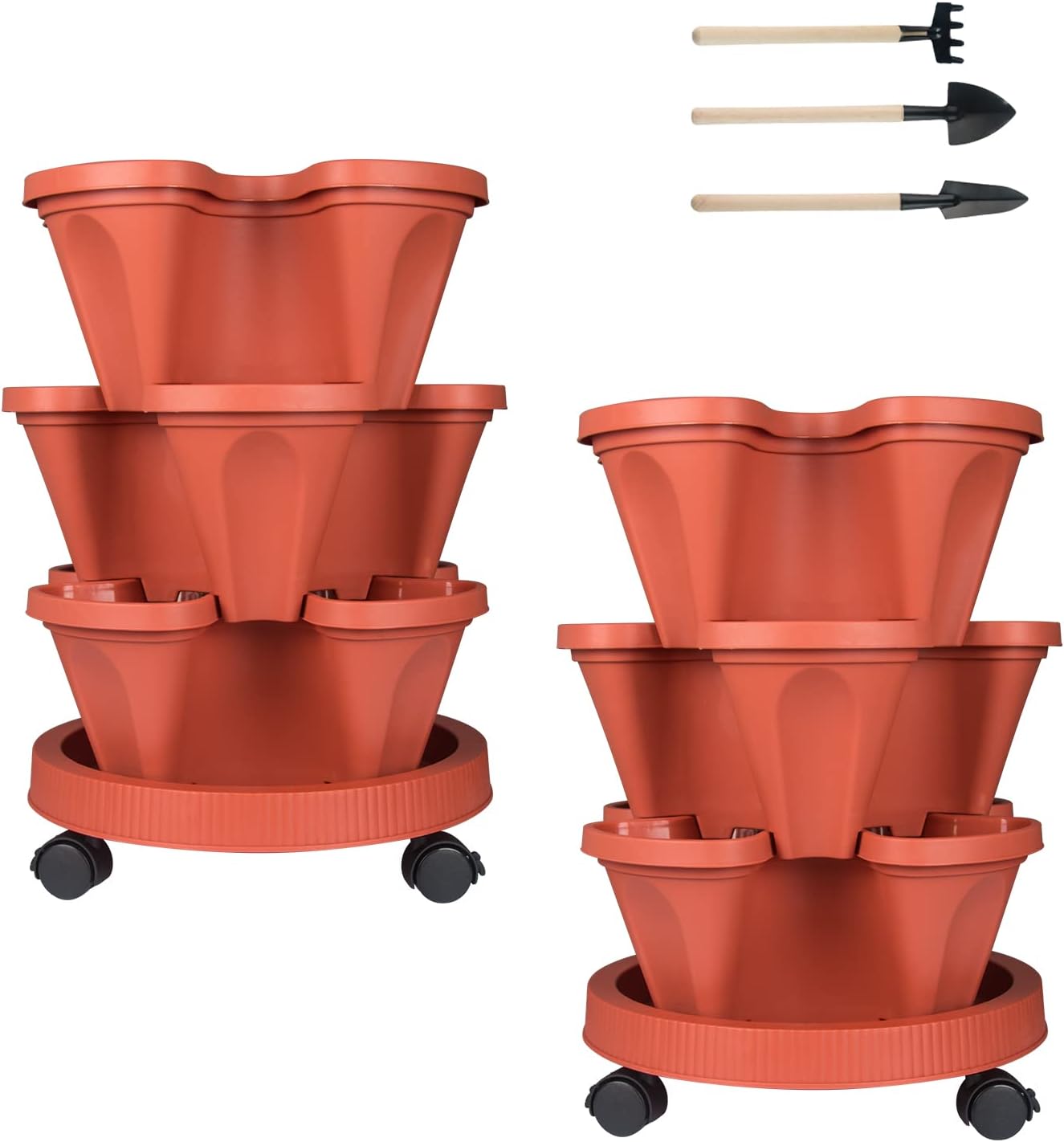 Amazon.com: Vertical Planter 3 Tier Stackable Planters Garden Planters ...