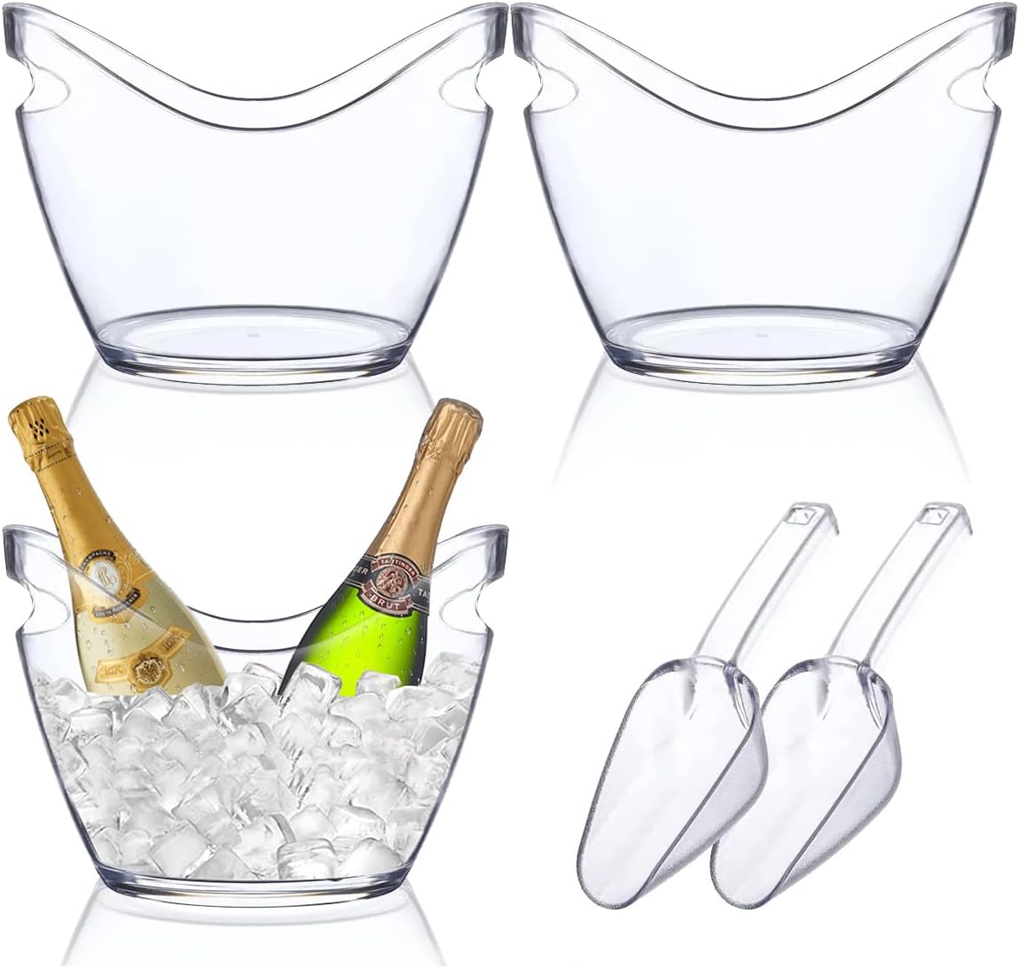 Amazon.com: Holady 6Pcs Clear Acrylic Champagne Bucket with Tong and ...