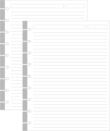 Amazon.com : 200 Sheets 9-Disc Discbound Lined Refills Paper for Happy ...