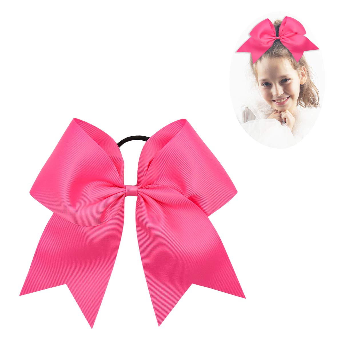 Amazon.com : CN Large Cheer bow 8" Girls Ponytail Holders Jumbo Teams ...