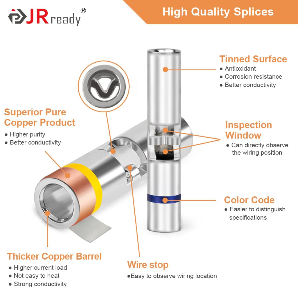 Snapklik.com : JRready 100 Sets IP68 Butt Splice Heat Shrink 16-12AWG ...