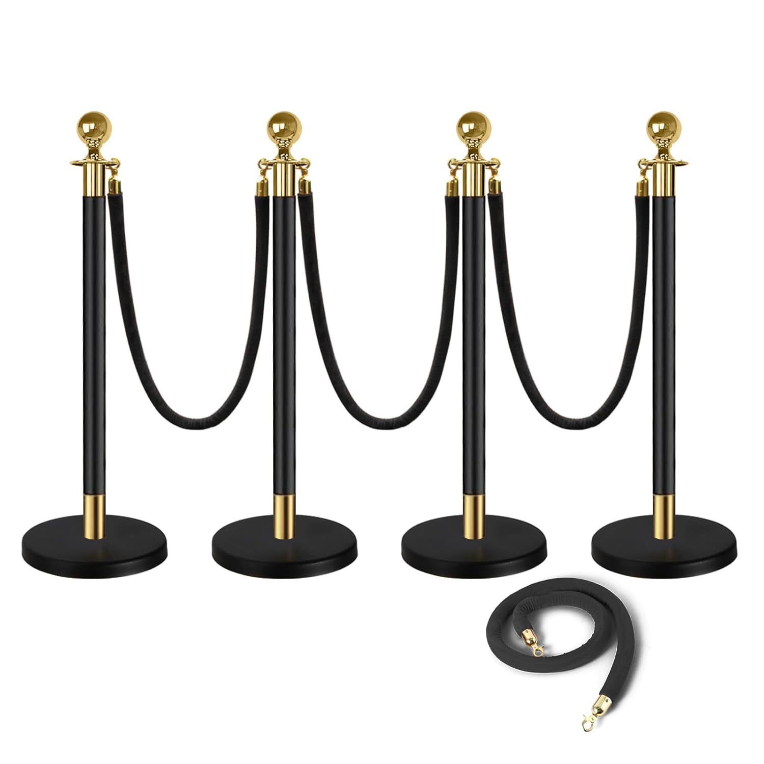 Carivia 38 Inch Crowd Control Stanchion,4Pcs Stanchion Posts Queue with ...