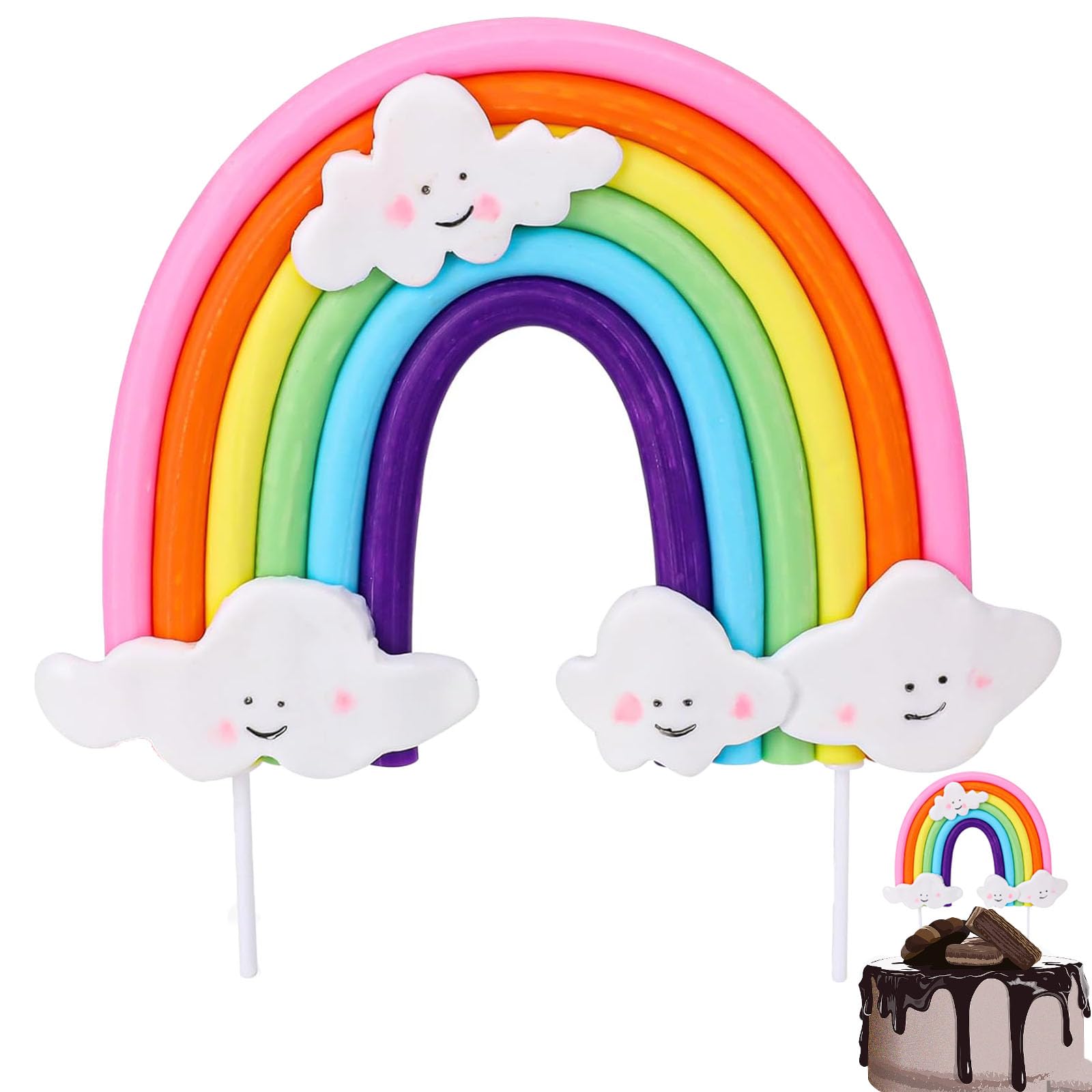 Rainbow Cake Topper Rainbow Cake Decoration Birthday Cake Toppers ...