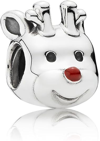 Amazon.com: PANDORA Red-Nosed Reindeer, Red Enamel : Clothing, Shoes ...