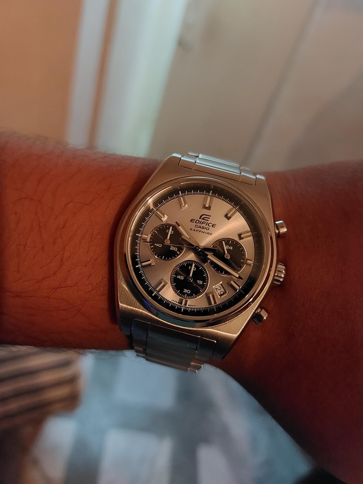 Casio Edifice EFB-730D-7AVUDF Analog Silver Dial Men (ED635) : Amazon ...
