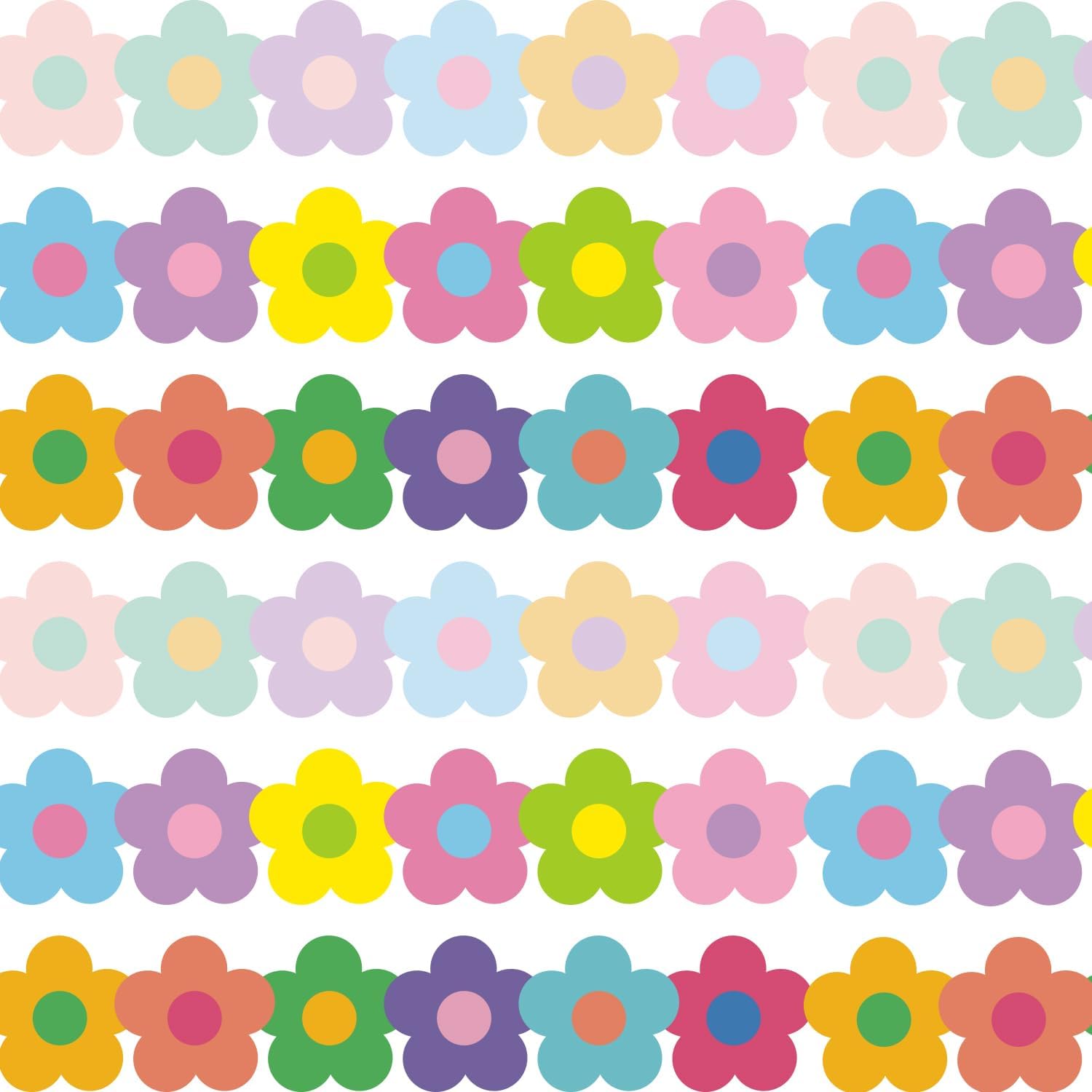 Amazon.com : 75Ft Boho Flower Bulletin Board Borders, Pastel Bulletin ...