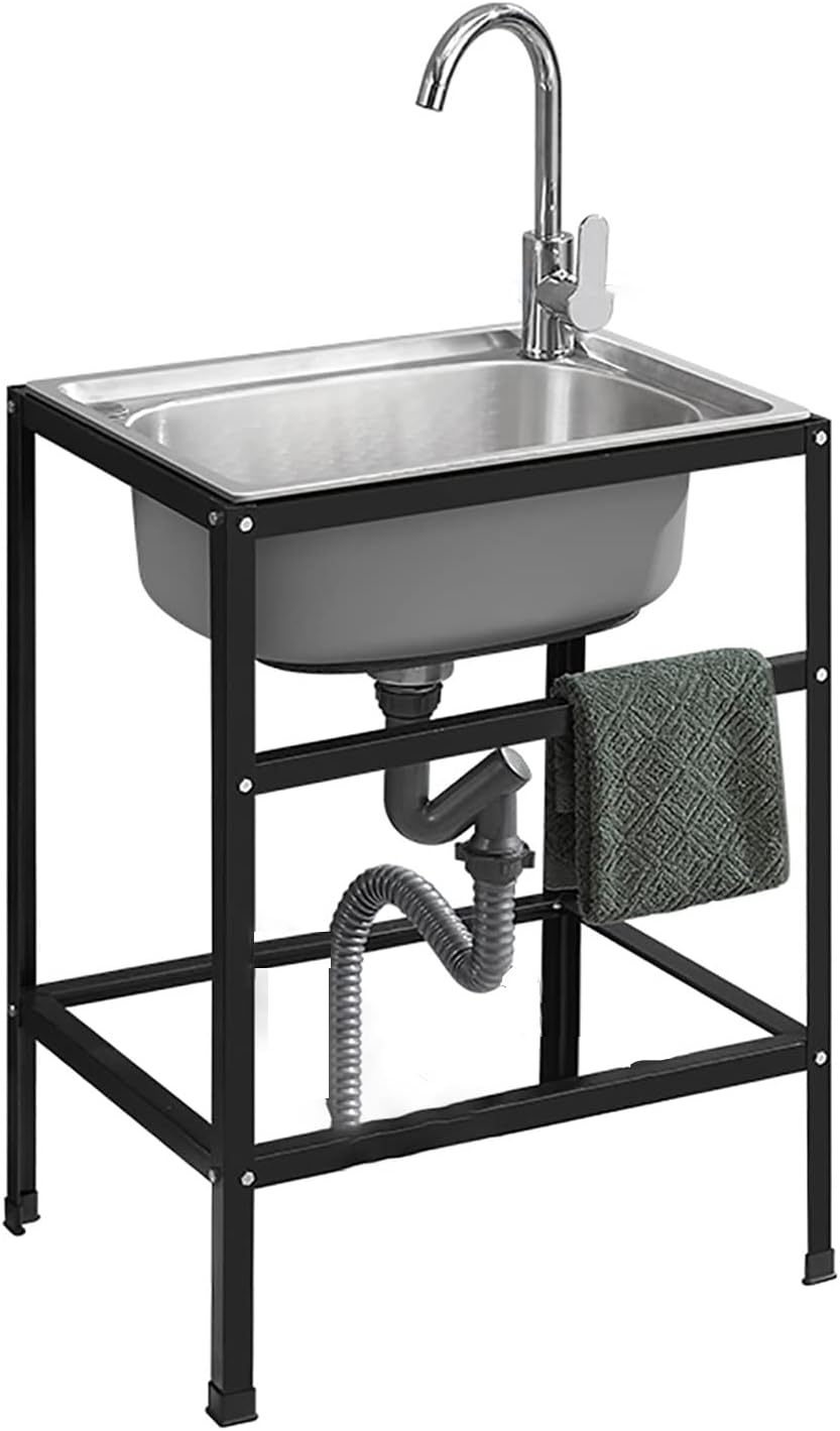 Free Standing Stainless Steel Sink, Single Bowl Sinks, Free Standing ...