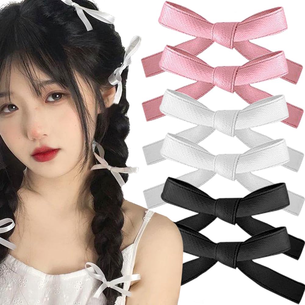 Amazon.com : DRIPPYGOODS - 24 PCS Small Hair Ribbon Bow Clips for Women ...