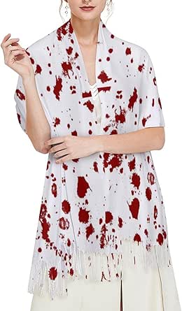 WINTYE Scary Blood Splash Red Tassel Scarf Wrap Shawl for Women Scarf ...