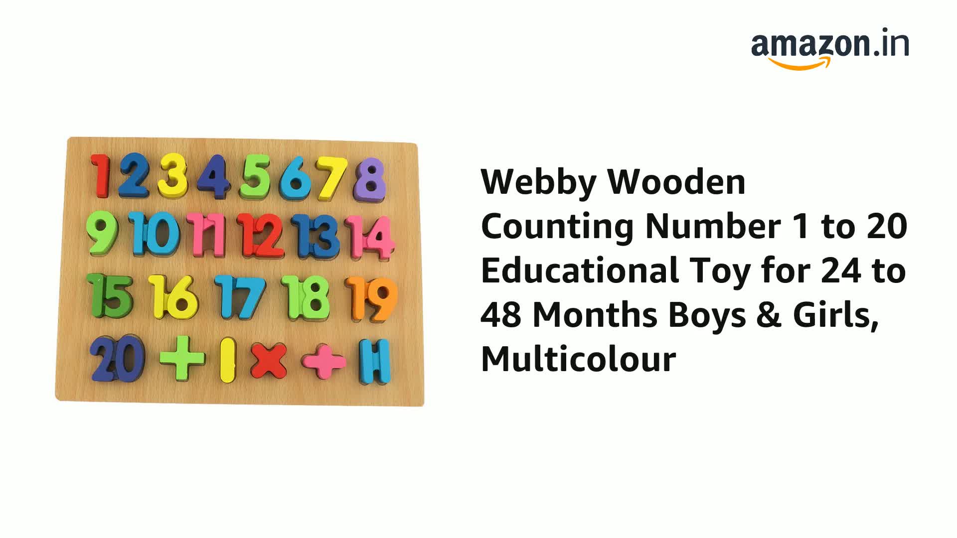 Watch Webby Wooden Counting Number 1 to 20 Educational Toy for 24 to 48 ...