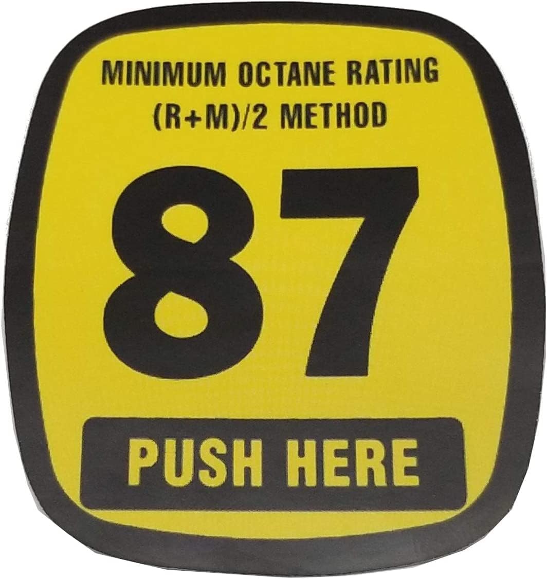 Amazon.com - Oval Fuel Sticker for Fuel Pumps - 87 Octane Decal (1, 5 ...
