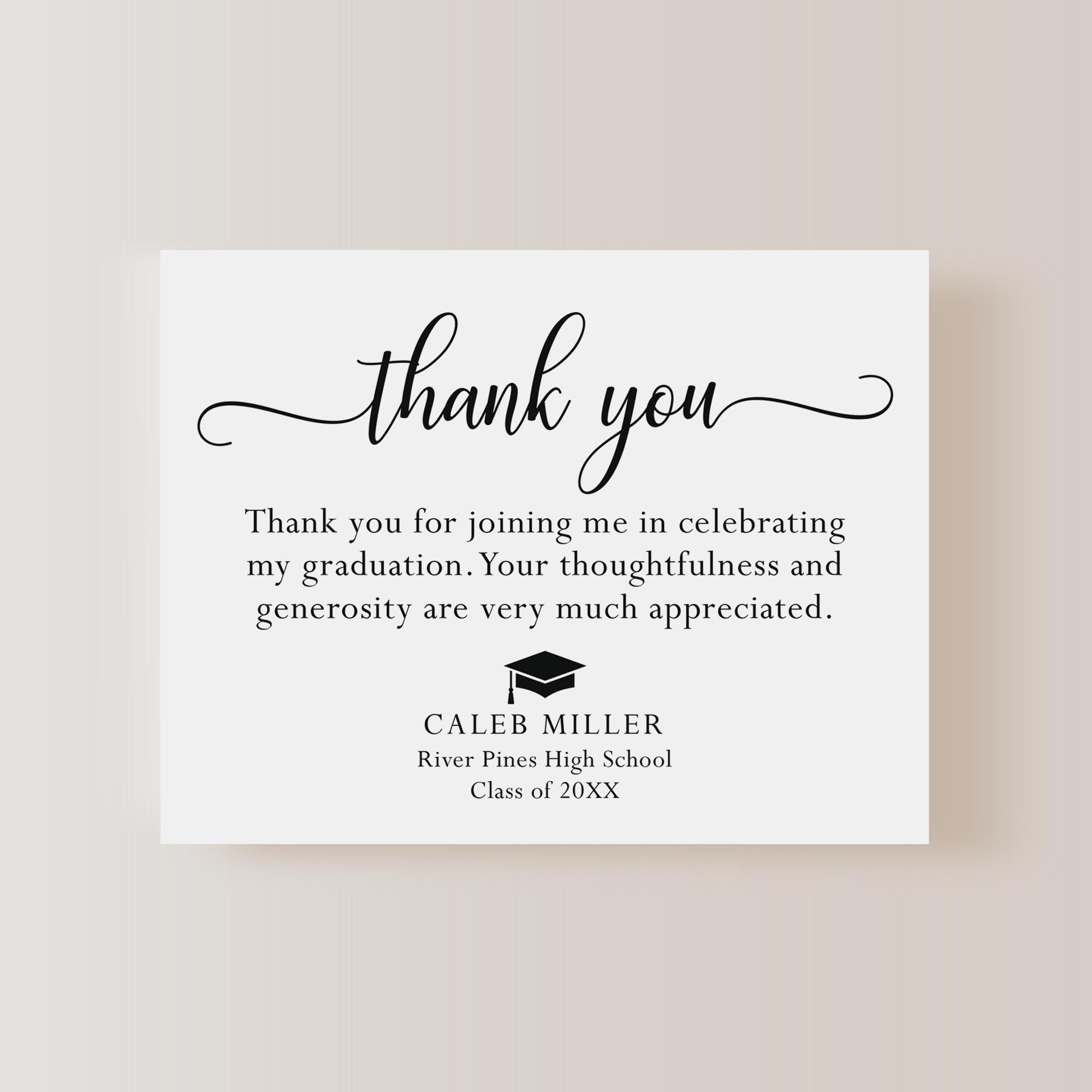 Graduation Thank You Card Examples Graduation Thank You Card Sets