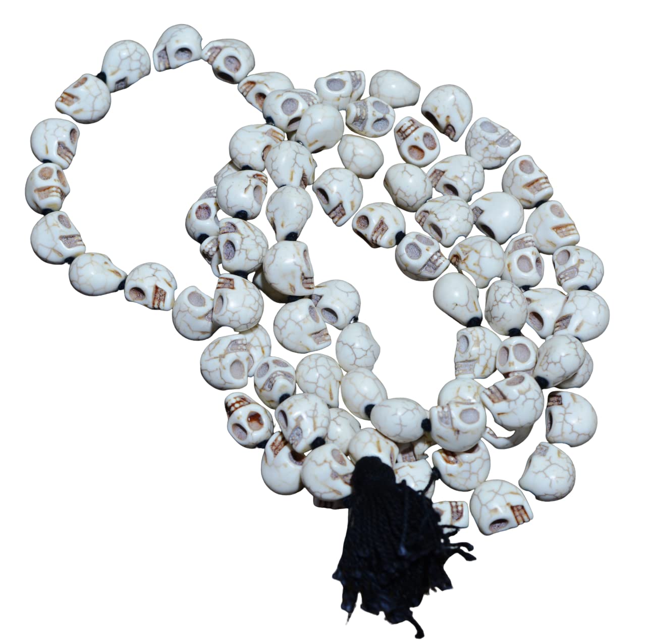 Buy Mund Mala Skeleton Necklace Mahakali Rosary Carved Skull Mala (54+1 ...