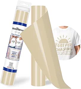 TECKWRAP Heat Transfer Vinyl Beige Iron on Vinyl for All Cutter Machine ...