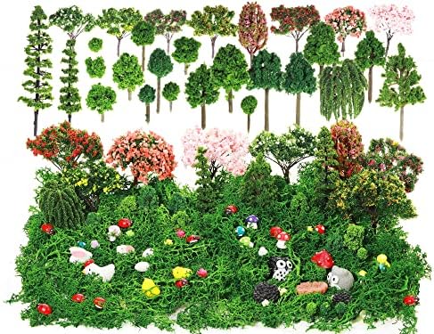Amazon.com: FOIMAS 100pcs Miniature Plant Set - Mini Trees, Flowers ...