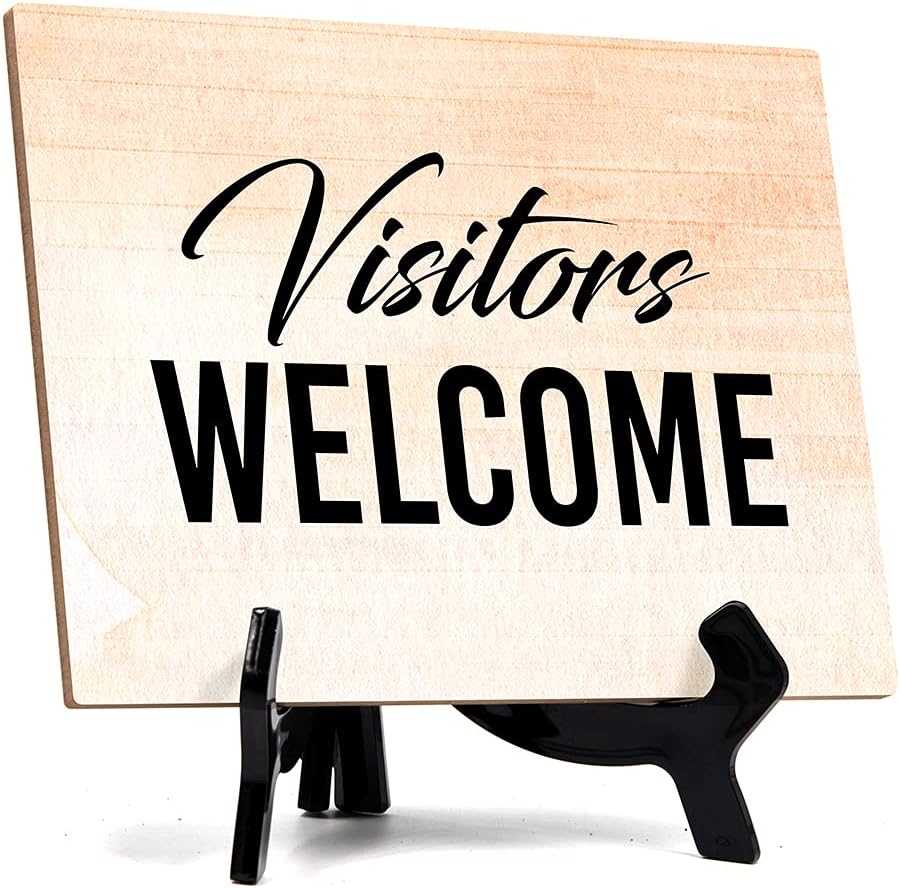 Amazon.com: Visitors Welcome' Table Sign with Easel Stand, 6" x 8" - 1 ...
