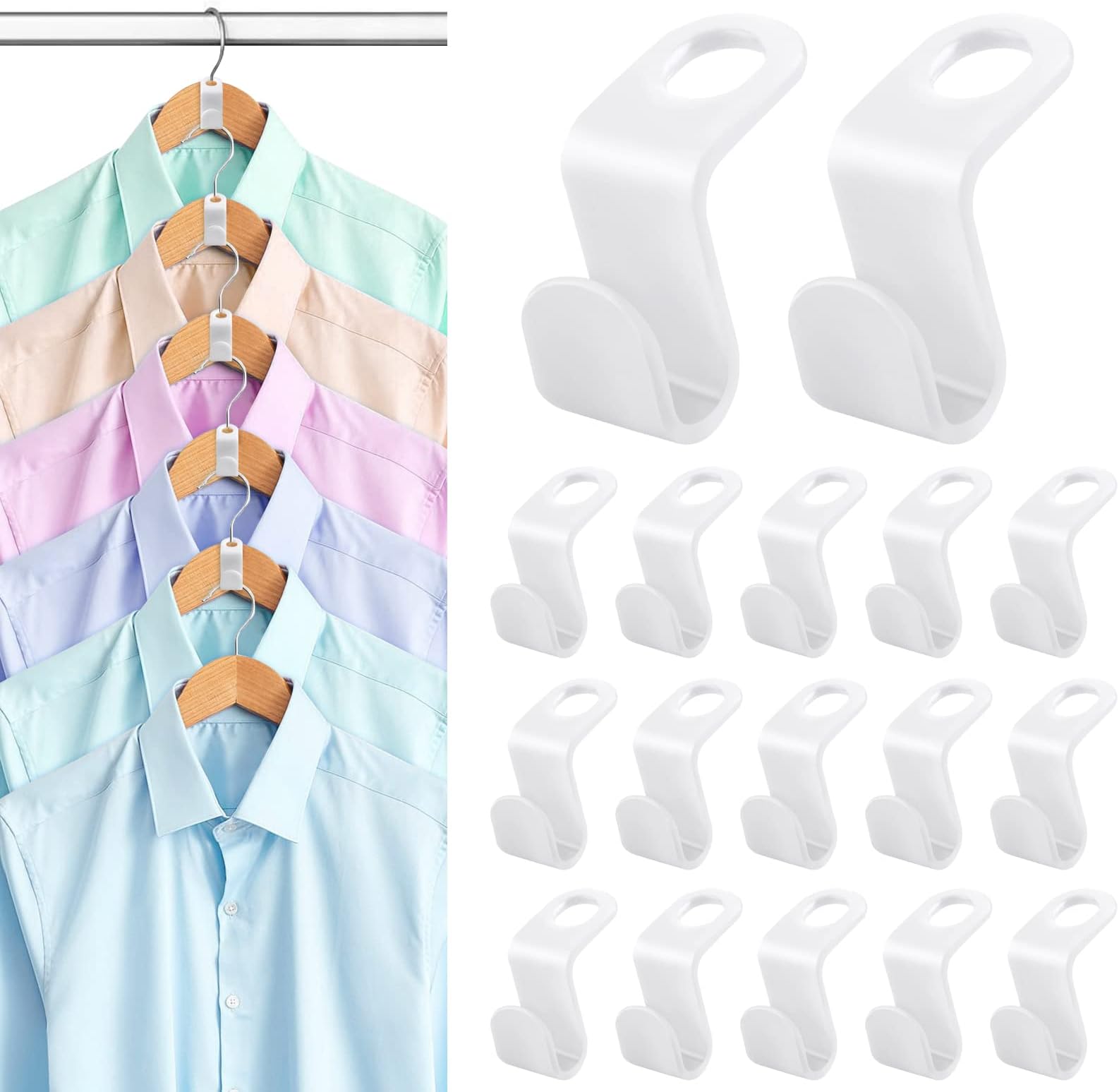 Amazon.com: 30pc Stable Hanger Connector Cascading Clothes Rack Hook ...