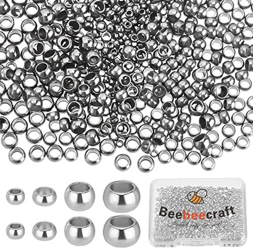 Amazon.com: Beebeecraft 800Pcs/Box 4 Size Crimp Tube Beads Stainless ...