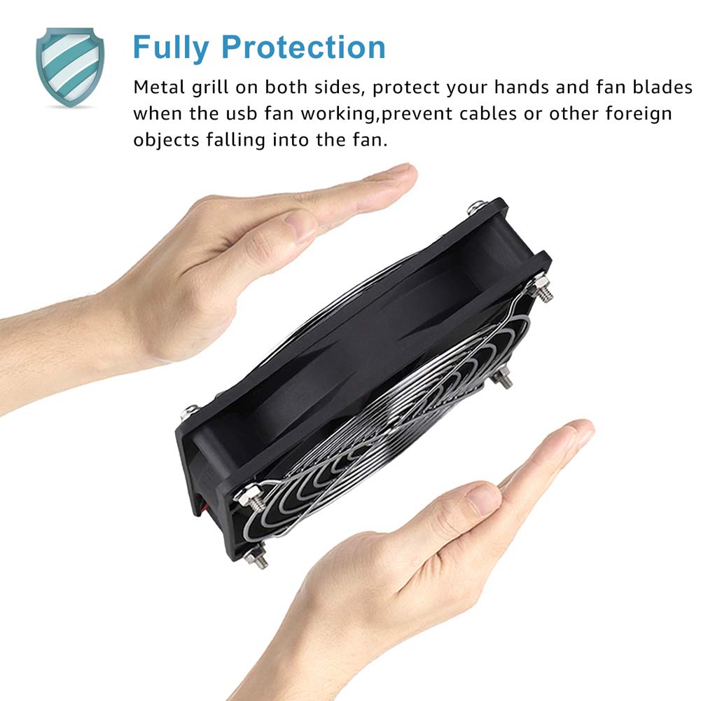 Snapklik.com : GDSTIME Quiet Dual 120mm USB Fan, DC 5V Powered Fans ...