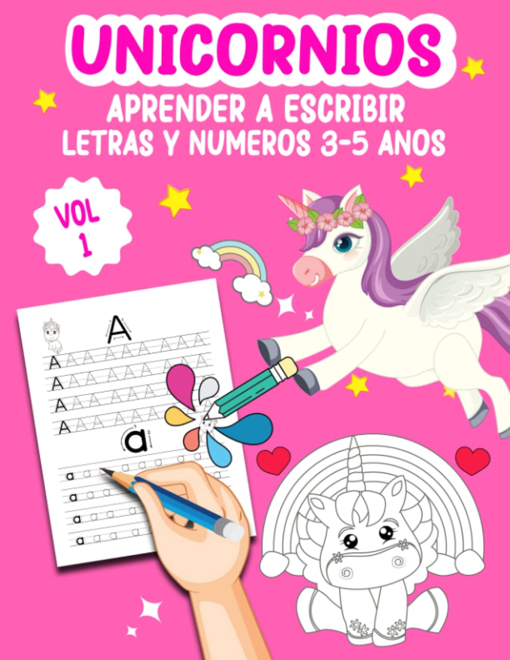 Buy Unicornios Aprender a escribir letras y números 3-5 años: Libro ...