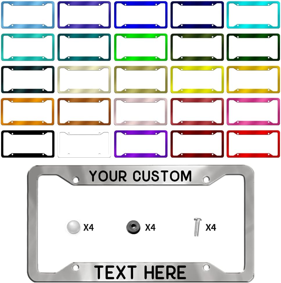 Amazon.com: Custom License Plate Frames,Personalized License Plate ...