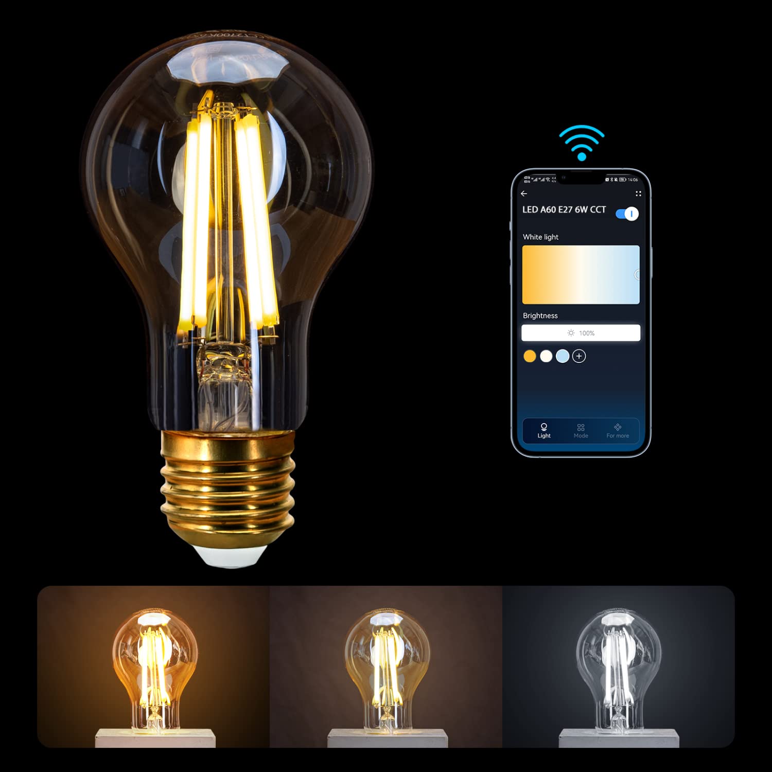 Aigostar Smart Bulb E27, Alexa Light Bulb, WiFi Smart Bulb 6W LED ...
