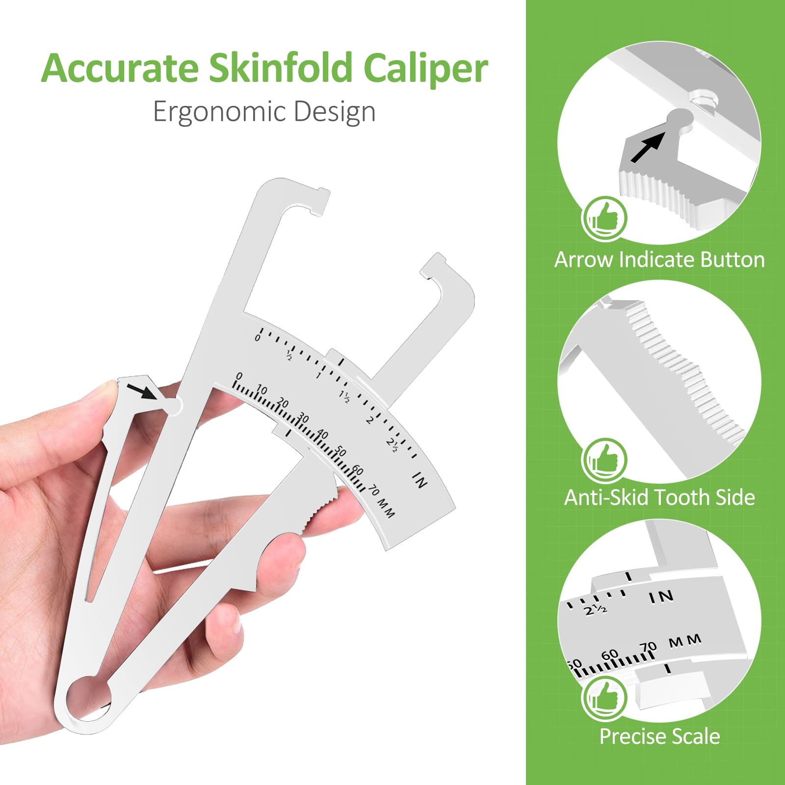 Buy Body Fat Caliper, Fat Measure Clipper Combo with Body Fat ...