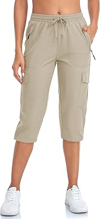 Amazon.com: Nomolen Women's Cargo Hiking Capris Pants Lightweight Quick ...