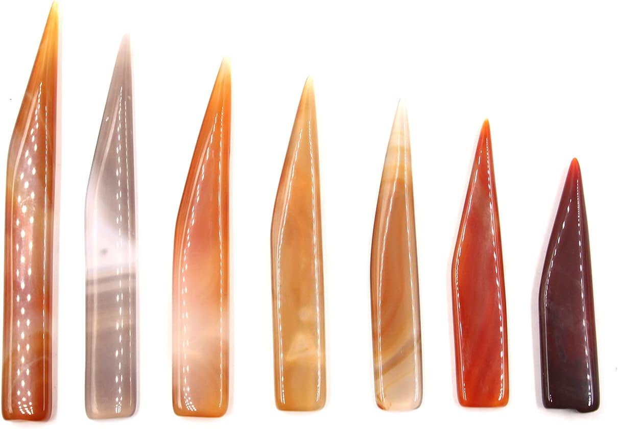 Amazon.com: Dtacke 6Pcs Agate Burnisher Handmade Polishing Agate Knife ...