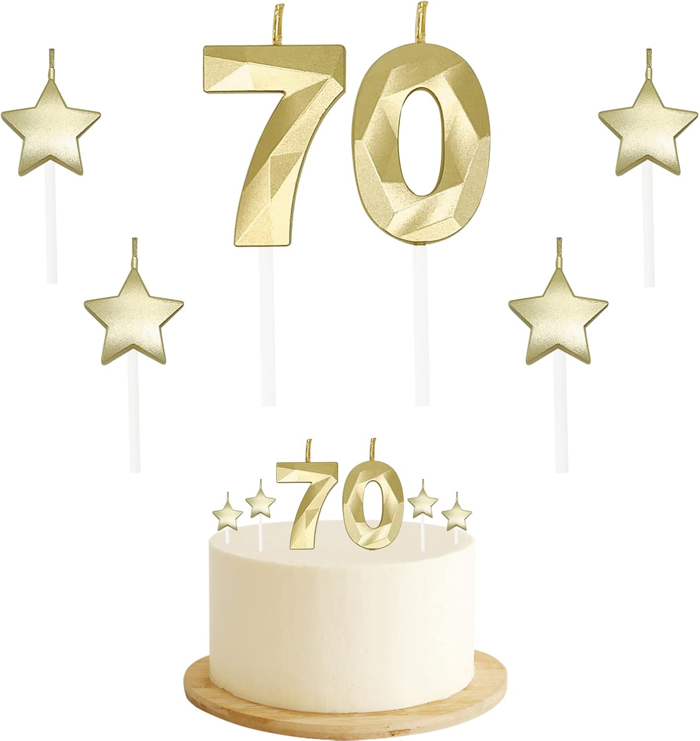 Amazon.com: 70th Birthday Candles for Cake - Number 70 & 7 & 0 Birthday ...