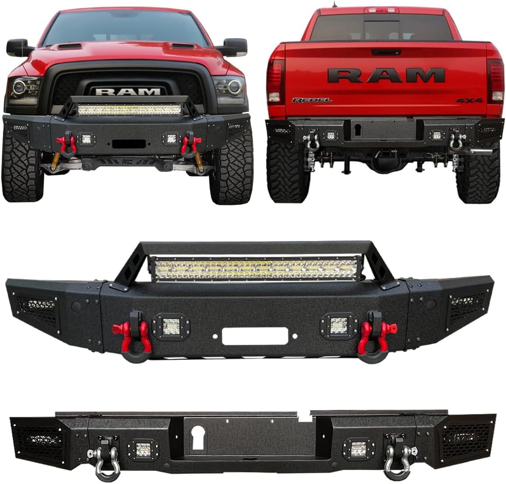 Amazon.com: Vijay Front and Rear Bumper Compatible with 2015-2018 RAM ...