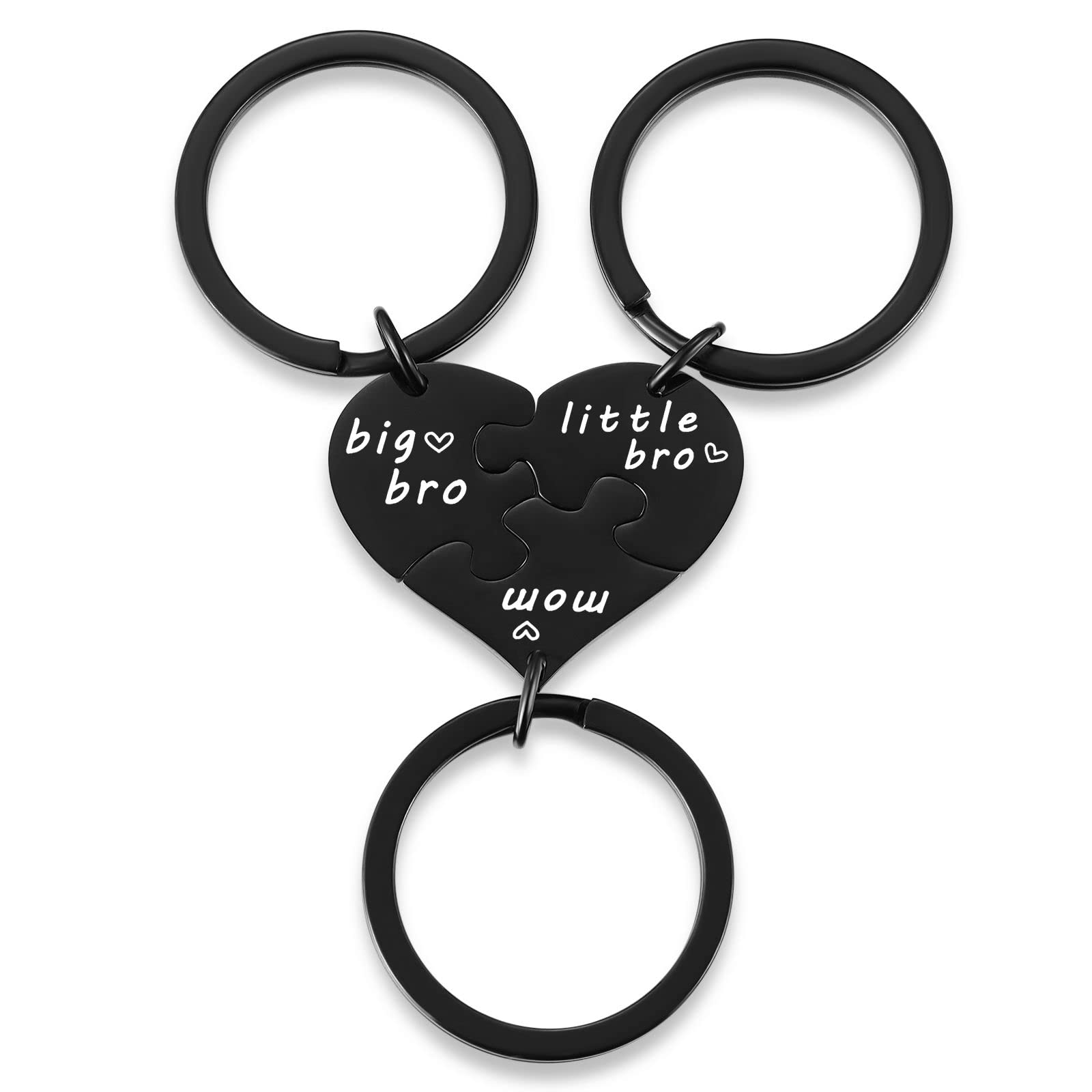 Snapklik.com : Mother And Sons Heart Matching Keychain Set For 3 Pieces