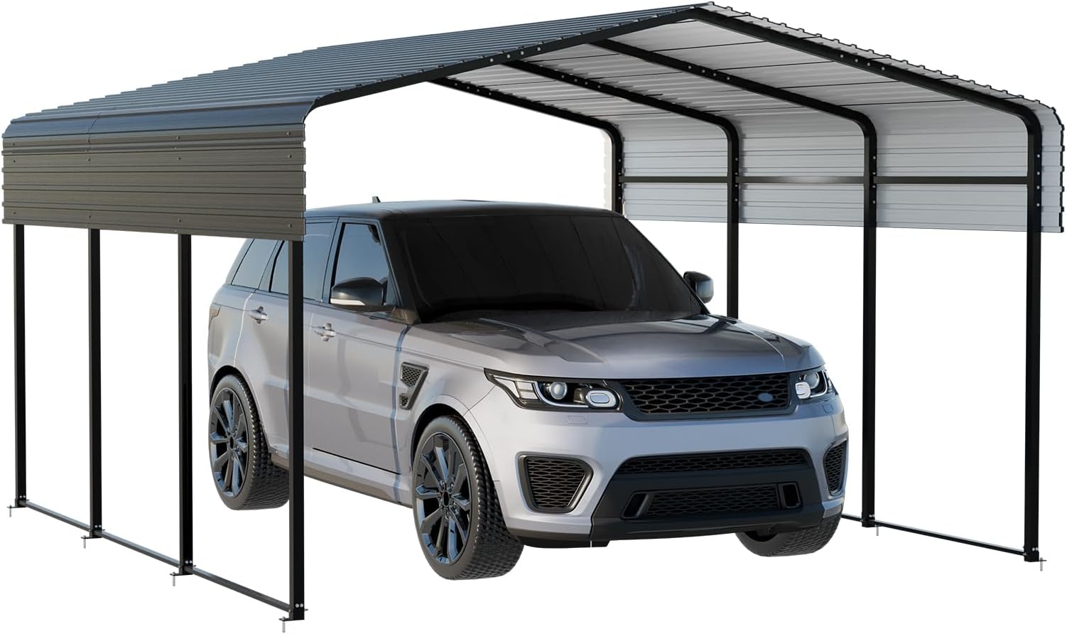 Amazon.com: Quictent 10x15 ft Metal Roof Carport Kits Hard Top Garage ...
