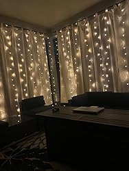 Solhice LED Curtain Lights Outdoor 20ft x10ft, 600 LED Plug in Hanging ...