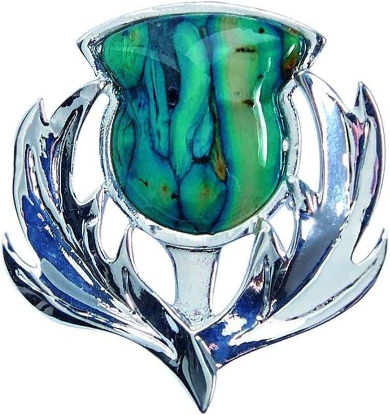 Amazon.com: GaelSong Brora Thistle Heathergem Brooch Made from Scottish ...