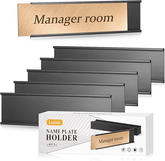Lenink 6 Pack Name Plate Holder, Office Door Name Plate Holder Adhesive ...