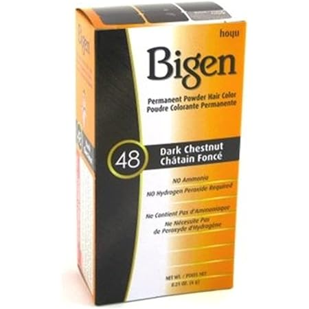 Amazon.com : Bigen Powder Hair Color #48 Dark Chestnut 0.21oz (2 Pack ...