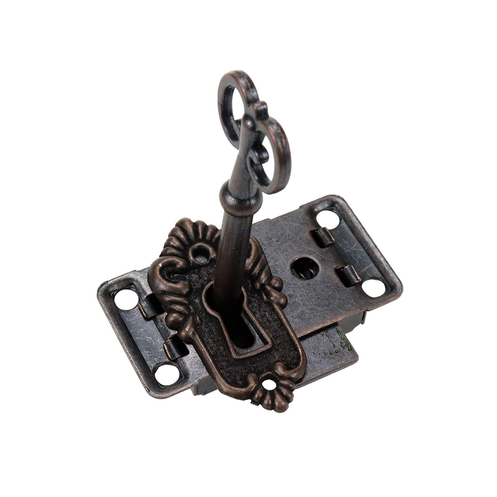 Sscon 1Set Antique Lock Wooden Decorative Lock Red Bronze Lock with ...