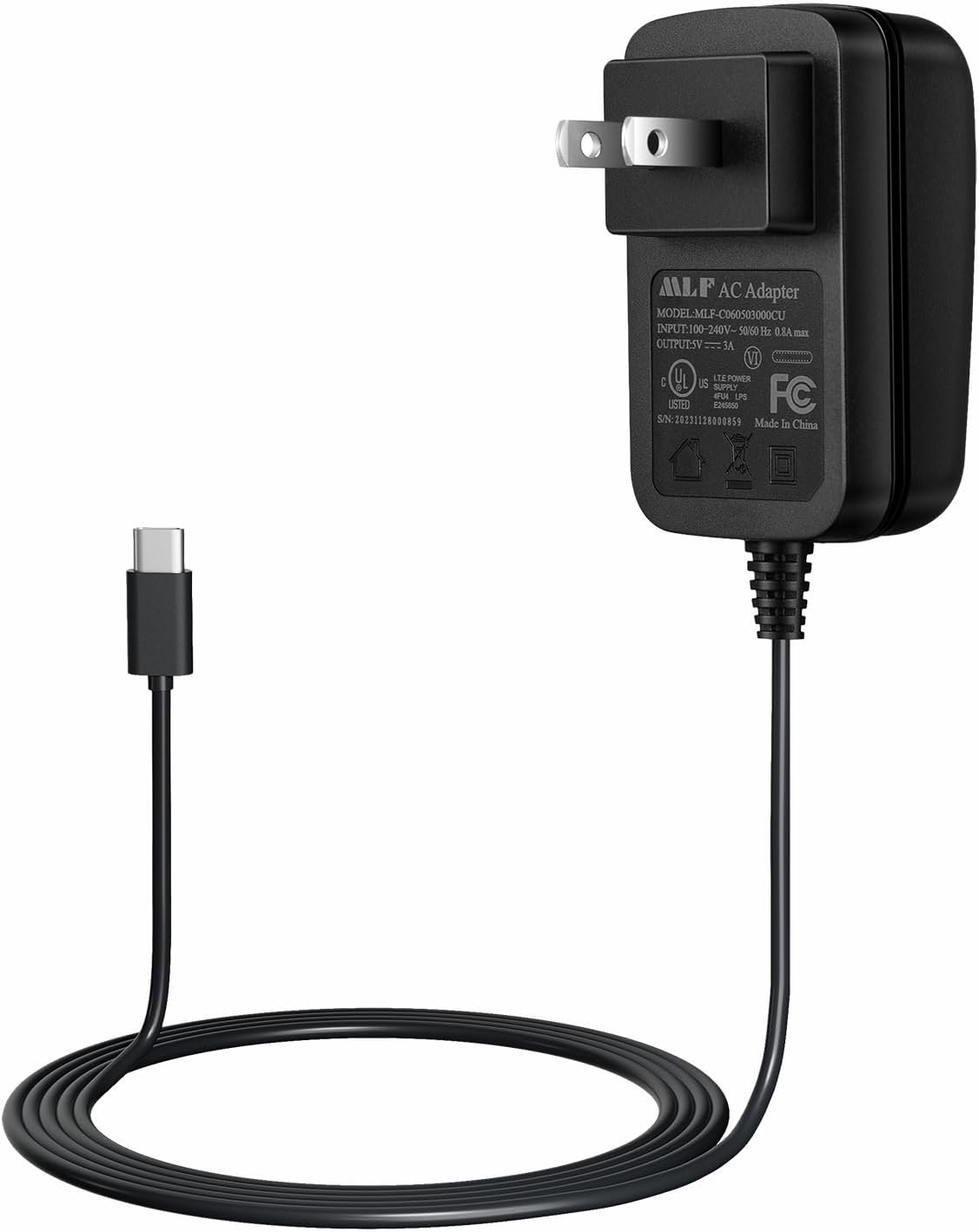 Amazon.com: 5V 3A 3000mA Adapter Power Supply [5 Volts 3 Amps] 100V ...