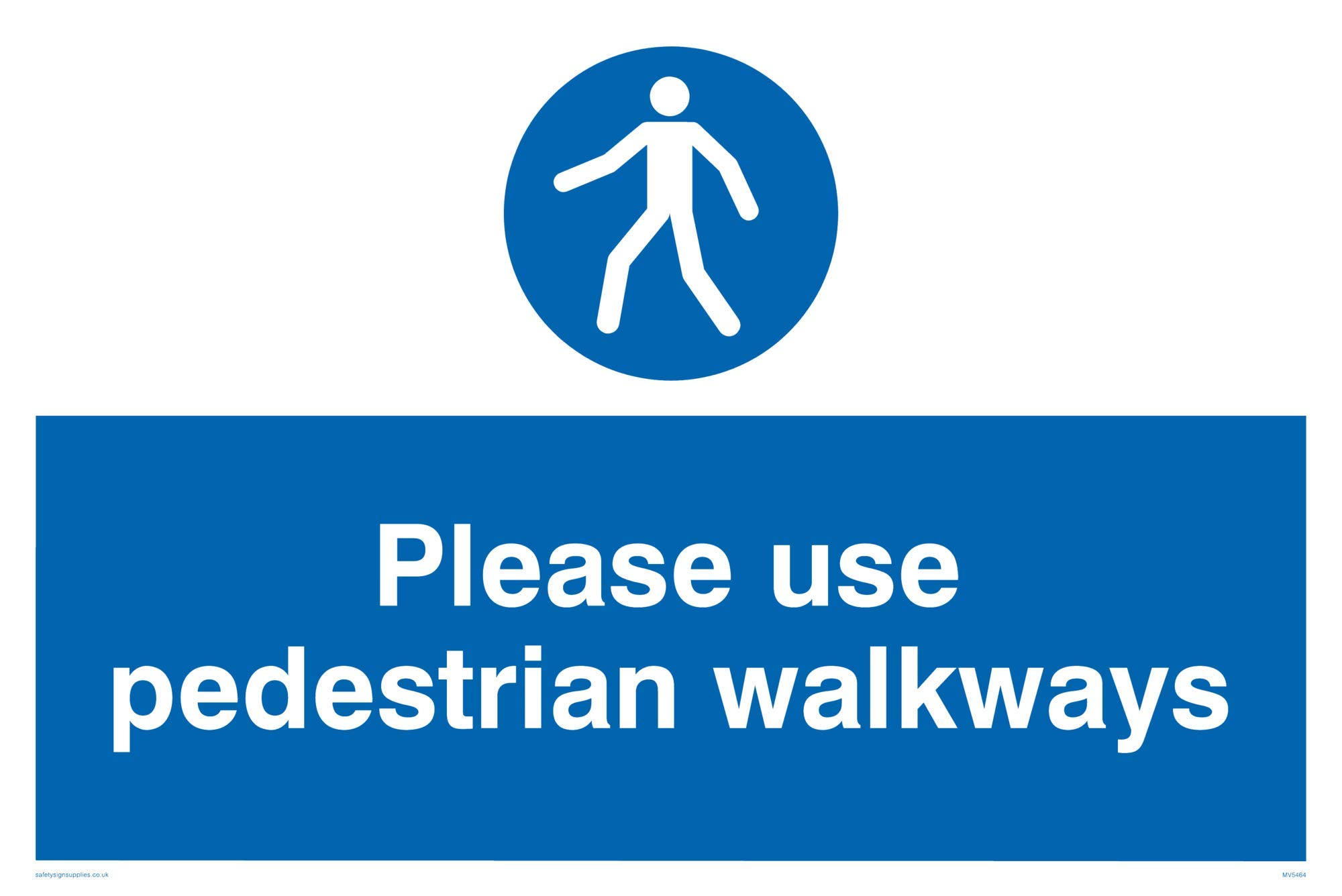 Viking Signs MV5464-A4L-3M "Use Pedestrian Walkways" Sign, 3 mm Rigid ...