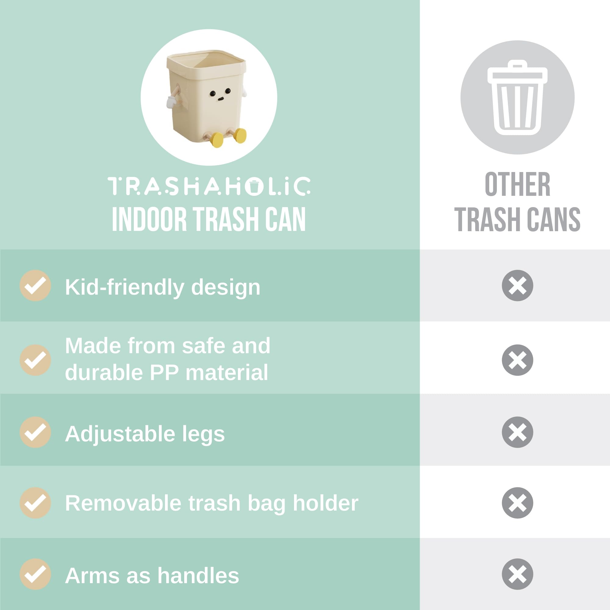 Snapklik.com : 3.2-Gallon Cute Kids Trash Can - Durable Waste Basket ...