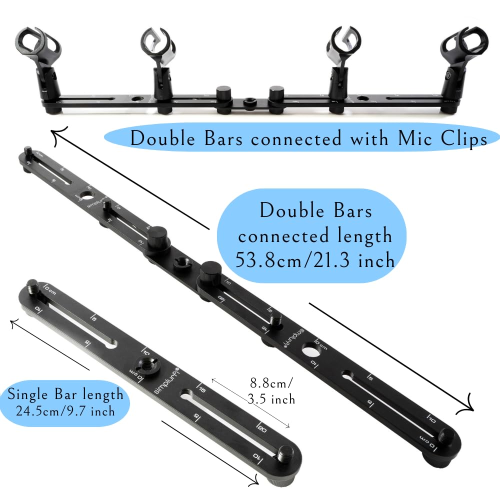 Simplurfi Stereo Array Spacing Bar Microphone Mount with Ruled Markings ...