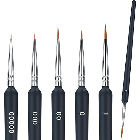 Fine Detail Paint Brushes 11 Pcs Artist Miniature Fine Brushes for ...