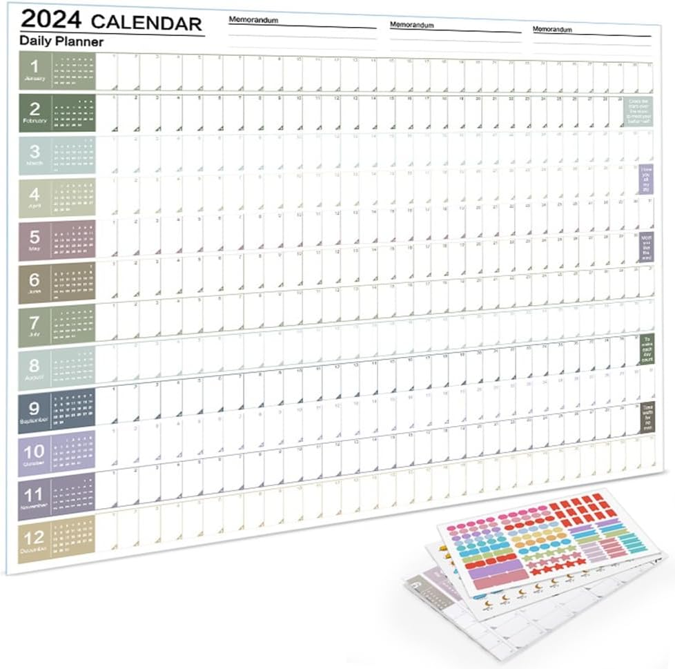 Wall Planner,Wall Calendar 2024 Year Planner 2024 Yearly Wall Planner ...
