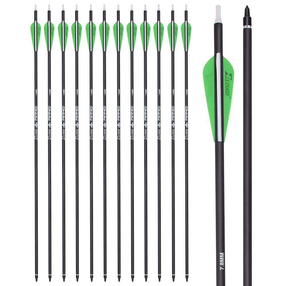 Archery 28Inch Carbon Arrow Practice Hunting Arrows with100 Grain ...