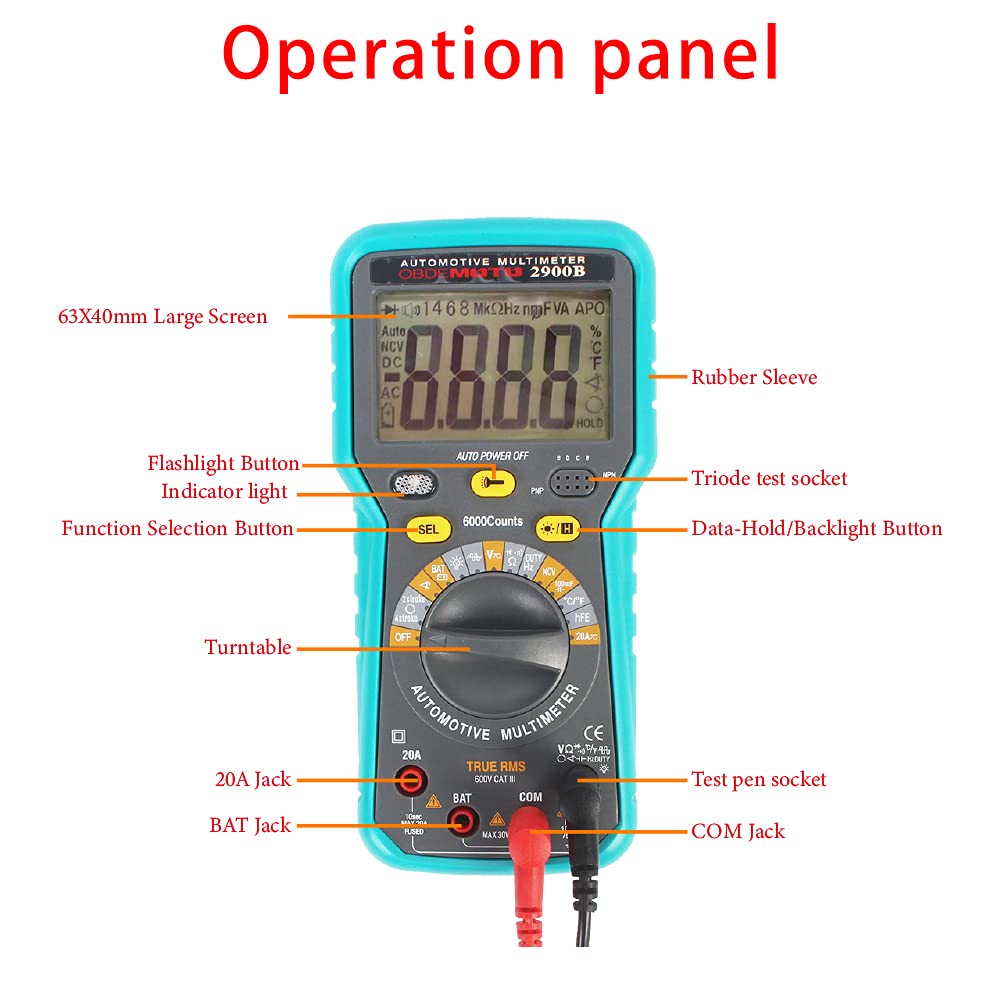 Snapklik.com : Digital Multimeter Tester TRMS 6000 Counts RPM Non ...