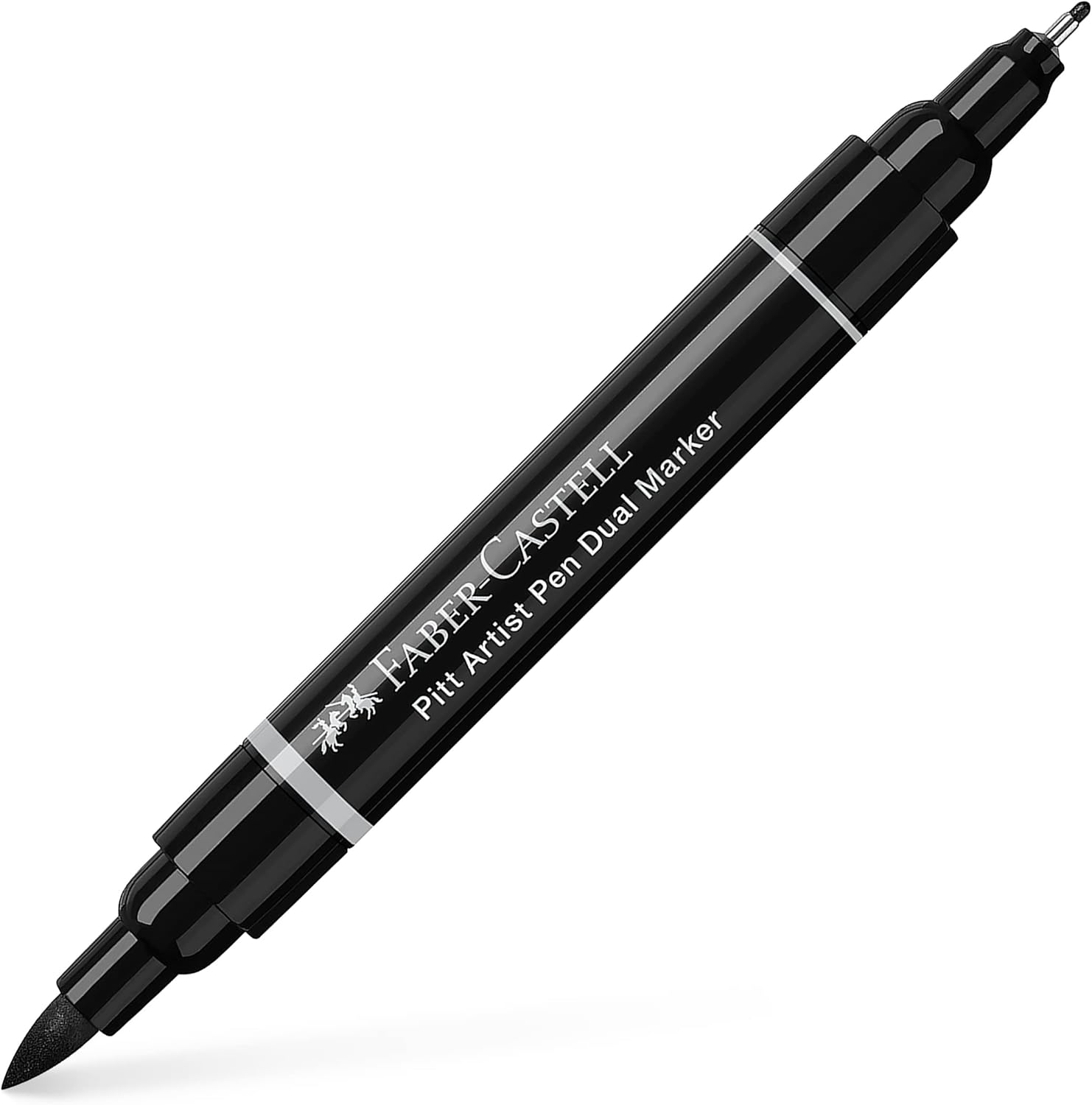 Amazon.com : Faber-Castell Art & Graphic Pitt Artist Pen Dual Marker India Ink, Black, Single ...
