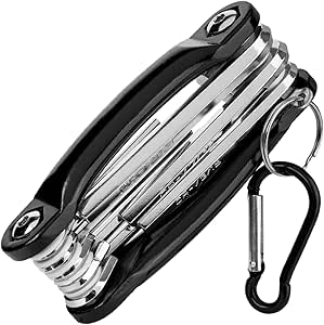 DELI Folding Hex Key Set, 9 Piece, Metric, High Torque Steel, Black ...