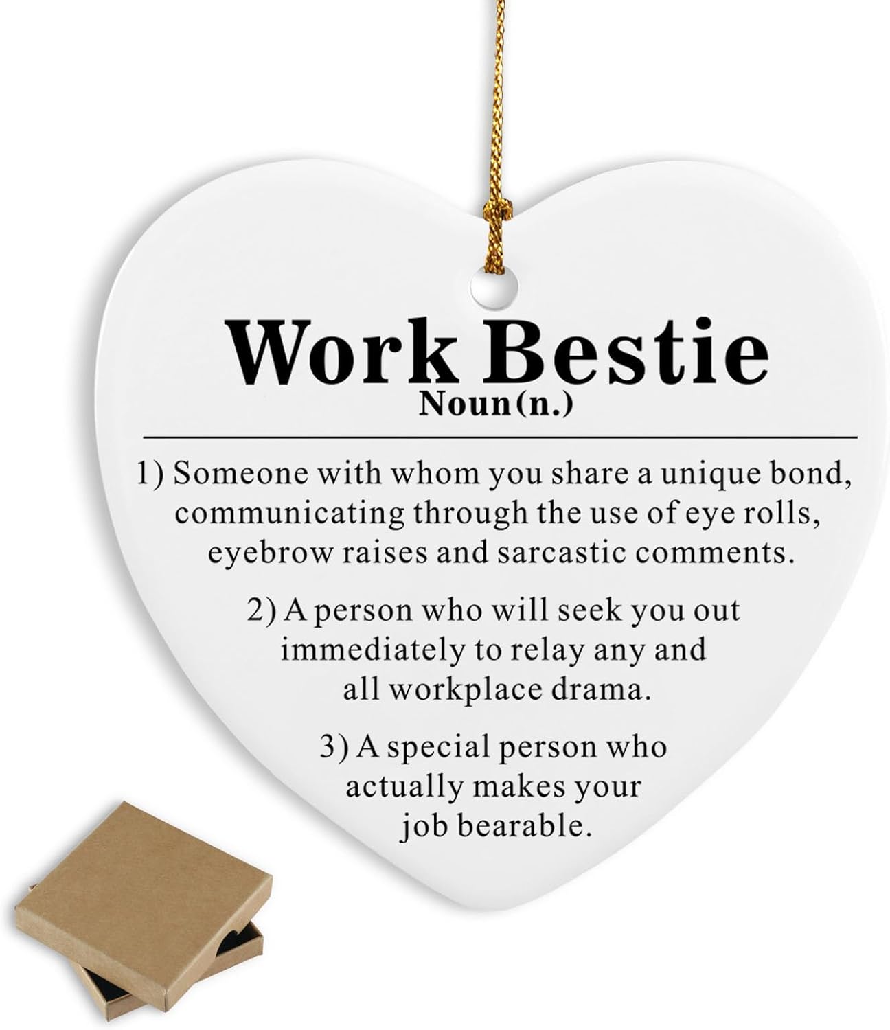 Amazon.com: Work Bestie Gifts for Women Ornament Keepsake Sign Heart ...