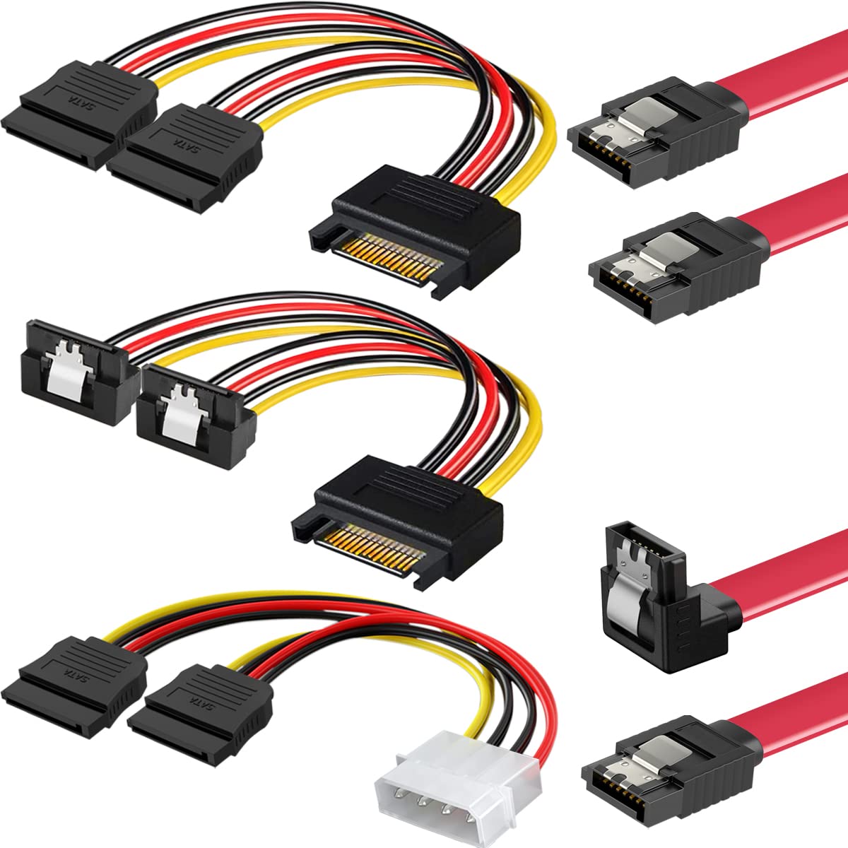 Amazon.com: DKARDU SATA Cable Data Power Splitter SSD HDD Cable, Molex ...